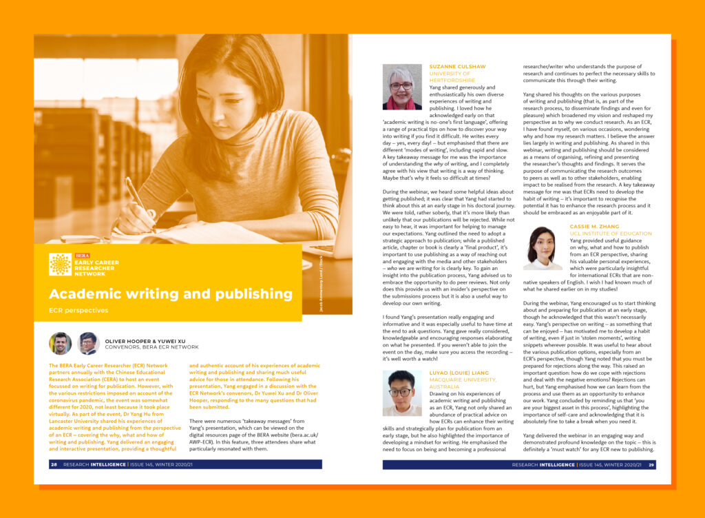 Magazine creation for BERA Research Intelligence magazine