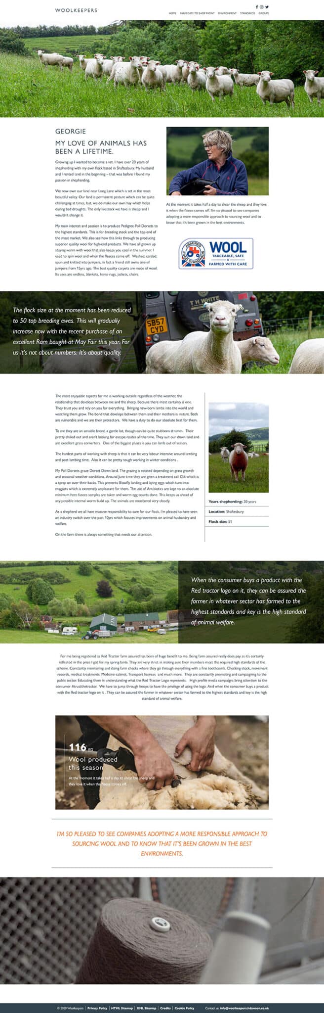 Web design and build for Wool Keepers - Data-driven WordPress website.