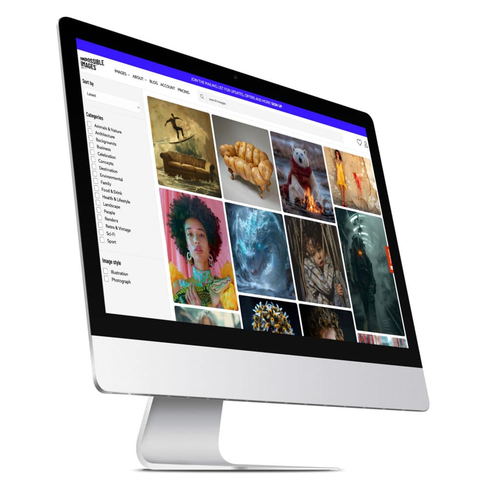 AI image generator and library site for Impossible Images.