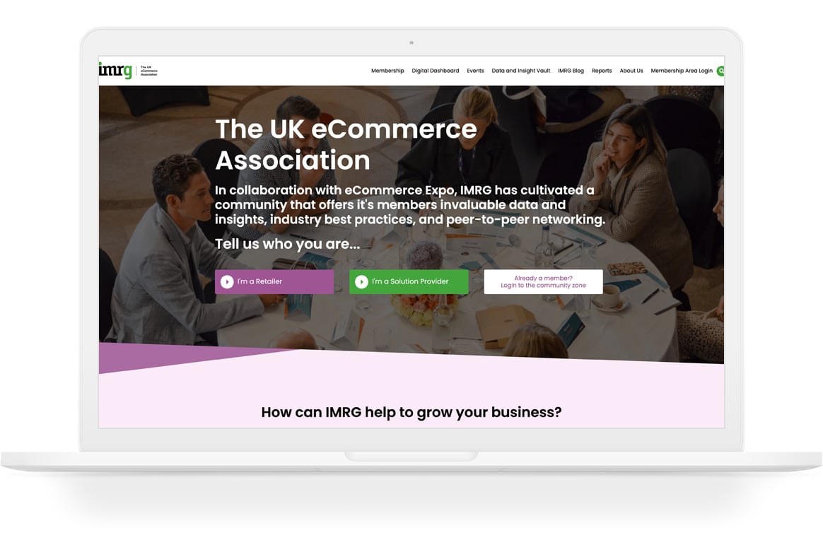 Design and build of the corporate website for IMRG by Toast.