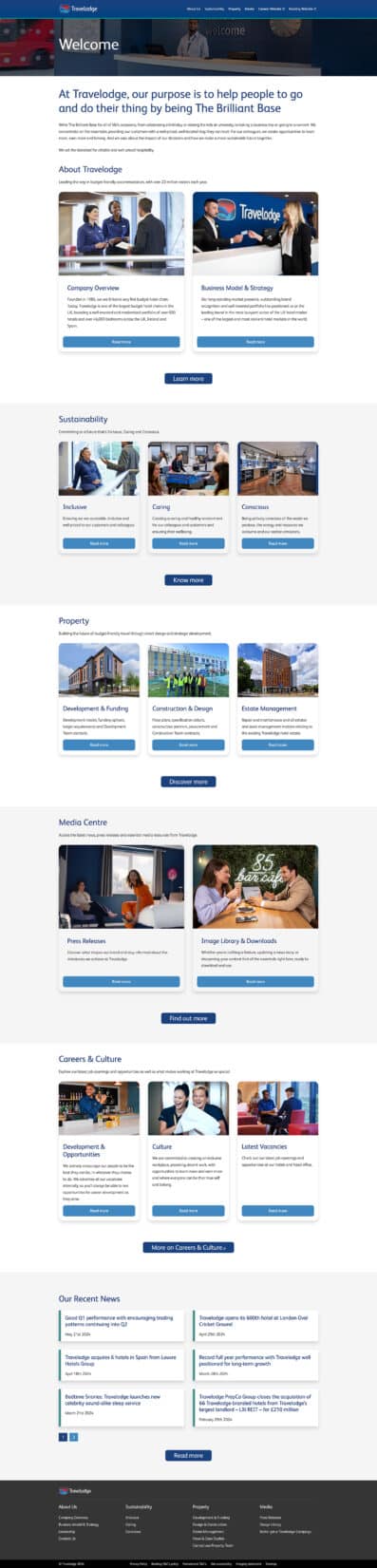 Design and Build of Travelodge's Corporate website.